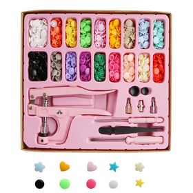 200 Sets Multi-Pattern Shape T5 Plastic Snap Fasteners Kit for DIY ...