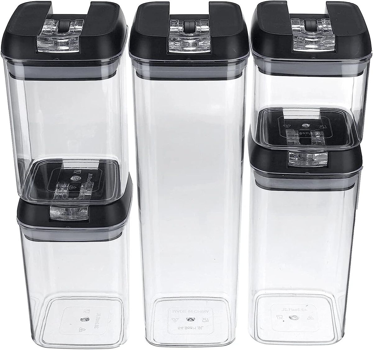 Airtight Kitchen Storage Food Cereal Pantry Storage Containers 5 Pieces ...