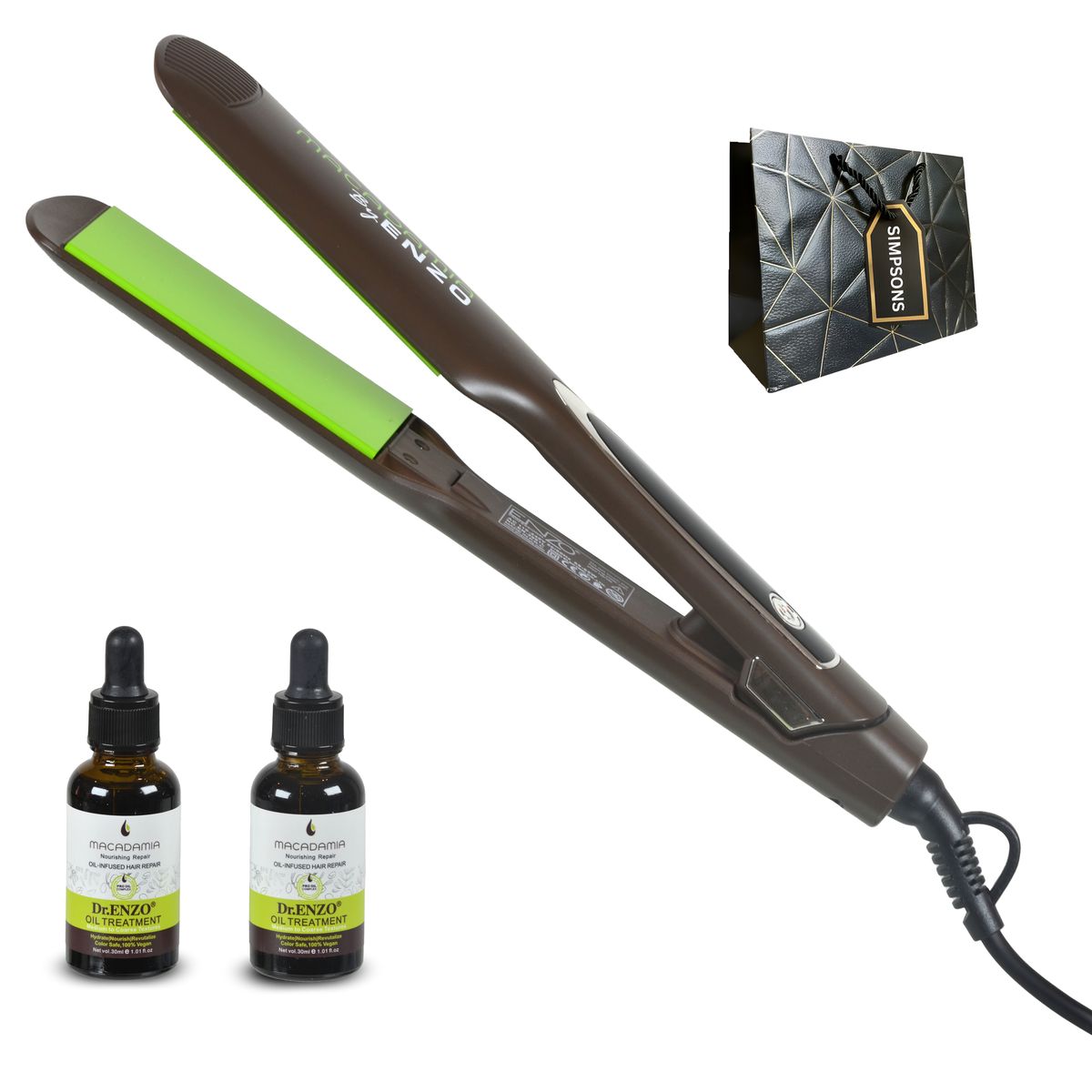 Enzo - Pro Hair Straightener + 2 Infused Hair Repair + Luxury Simpsons ...