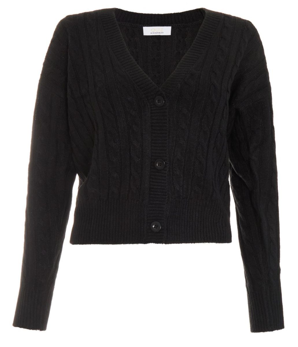 Quiz Ladies - Black Cable Knit Cardigan | Shop Today. Get it Tomorrow ...