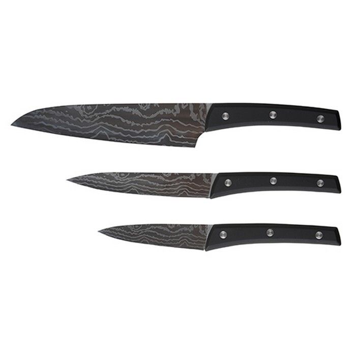 Bergner Damascus Collection 3 Piece Stainless Steel Kitchen Knife Set ...