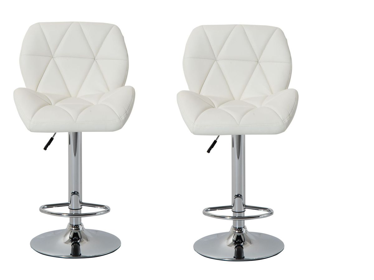 Padded Bar Stools - Set of 2 – White Colour | Shop Today. Get it ...