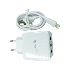 Nesty Fast Charging 3.1A Triple USB Adapter & Lightning Cable - GRTA003 ...