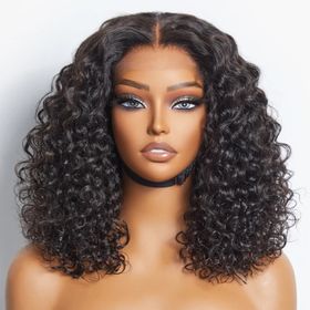 Brazilian Jerry Curly Double Drawn Full Frontal Bob - 14inch | Shop ...