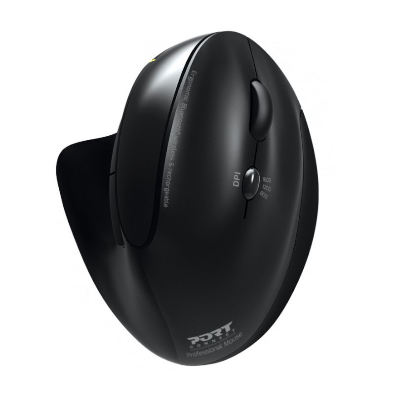 Port Connect Bluetooth + Wireless Rechargeable Ergonomic Mouse – Black ...