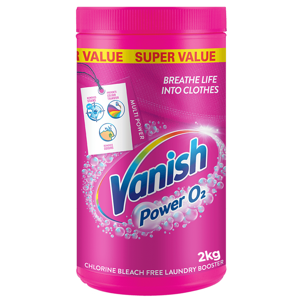 Vanish 2kg, Laundry Stain Remover, Power O2 Pink, Multi-Action Powder ...