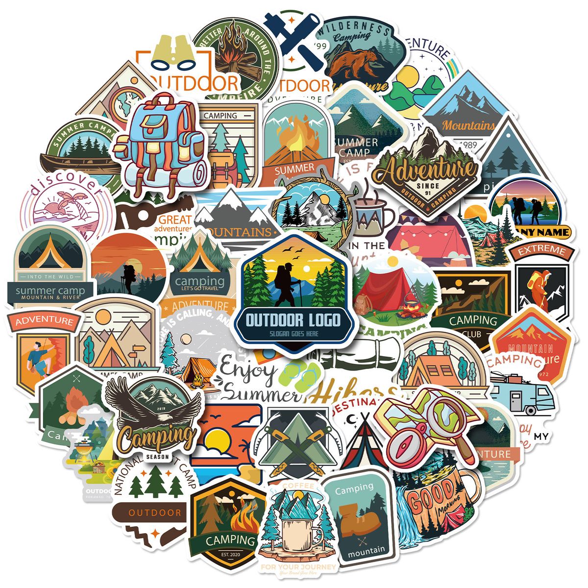 50pcs Stickers Pack Art Craft - Camping Outdoor | Shop Today. Get it ...
