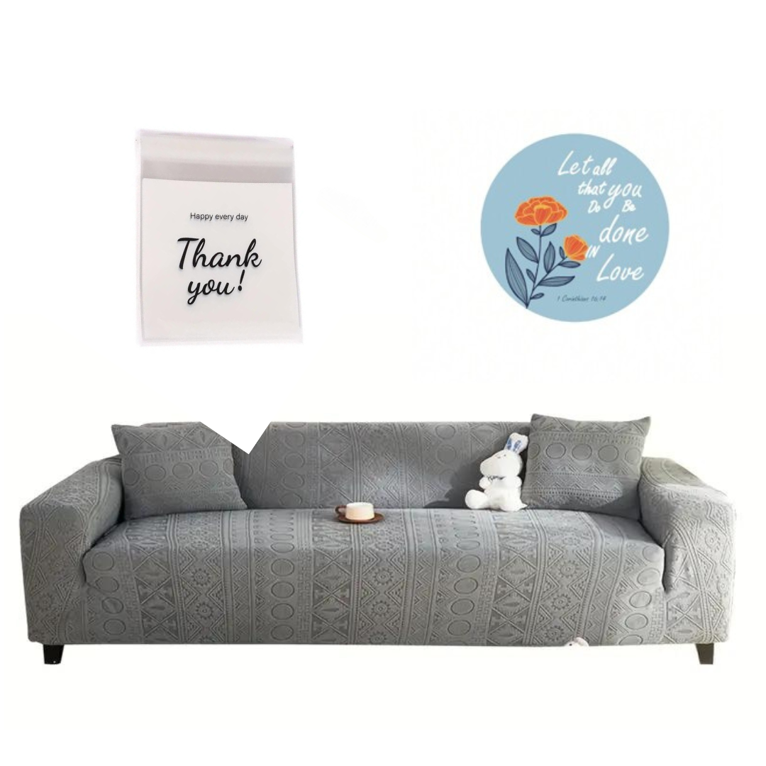 Couch Covers Stretchy Jacquard with Pillowcase Stickers & Foam Sticks ...