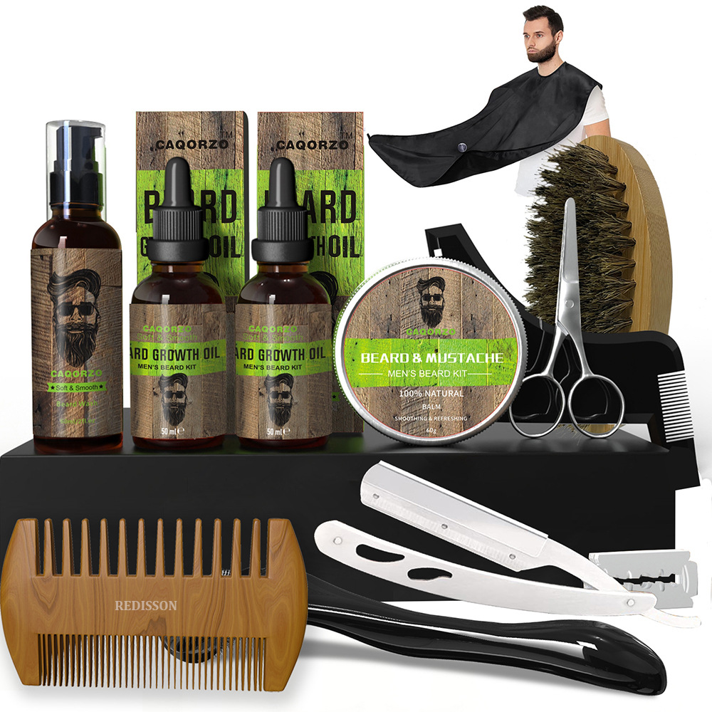 12-Piece Beard Kit for Men, Beard Growth Kit, Grooming & Trimming Tool ...