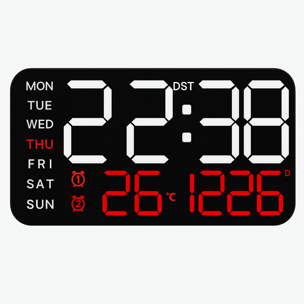 LED Alarm Clock - Wall and Desk Mountable Digital Clock | Shop Today ...