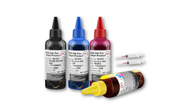 Bulk Refill Ink Compatible with Canon EcoTank 100ML x 4 Bottle BK/C/M/Y ...