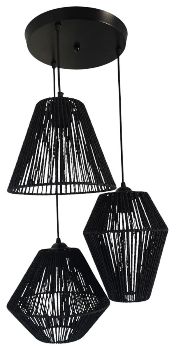 Teempeest Black Threaded Pendant Light - E27 Base Socket | Shop Today ...
