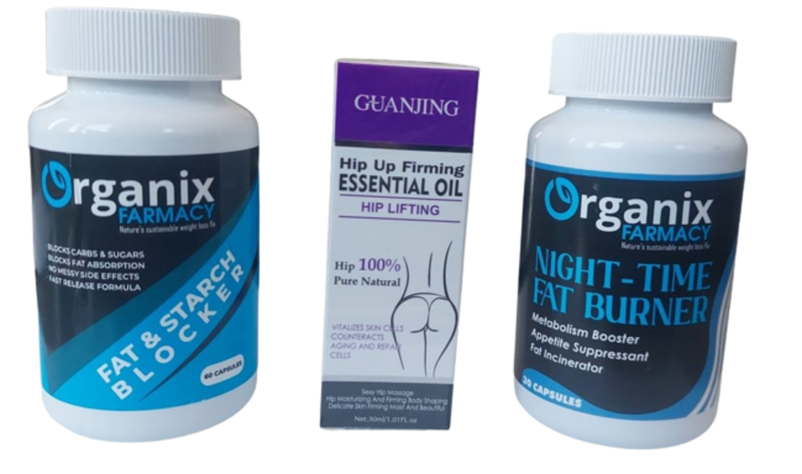 Bundle - Fat& Starch Blocker, Night Time Fat Burner Capsules & Hip Oil ...