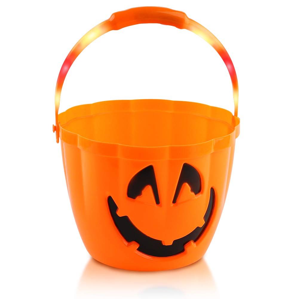 Light Up LED Halloween Jack O Lantern Pumpkin Candy Bucket | Shop Today ...