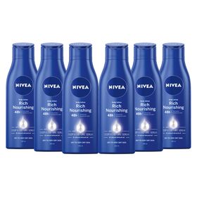 NIVEA Rich Nourishing Body Lotion with Deep Moisture Serum, 6x250ml ...