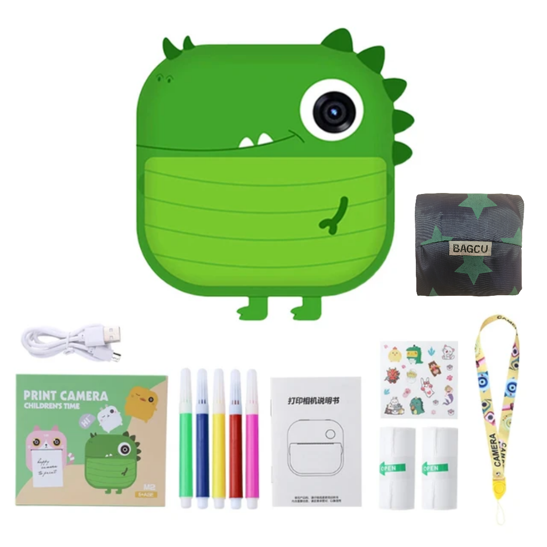 Kids Instant Camera Printer with Added Bag- Green Dinosaur | Shop Today ...