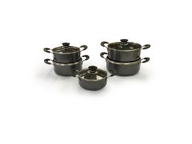 Real Chef Non Stick Casserole Pots Black Handles 10 Piece Set | Shop ...