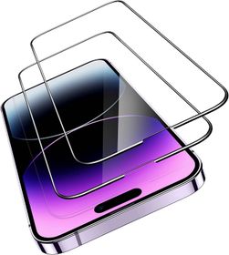9D Temper Glass Screen Protector compatible with iPhone 14 Pro Max Pack ...