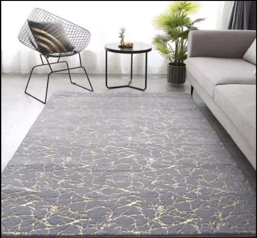 Gold Finish Grey Soft Rug | Shop Today. Get it Tomorrow! | takealot.com