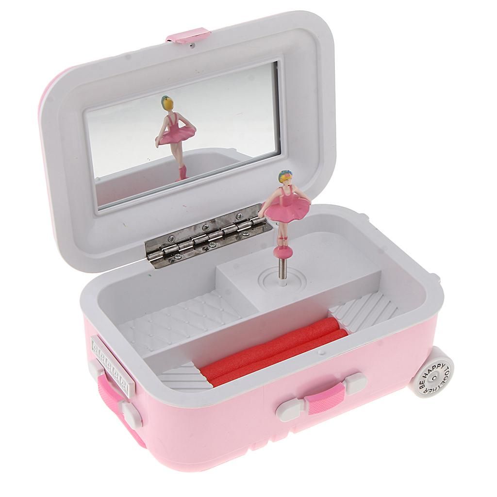 Jewellery Boxes - Trolley Travel Musical Jewelry Box for Girls - Pink ...