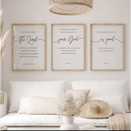 Wall Scriptures Quotes Bible Verse Wall Art Set Of 2, Modern Scripture