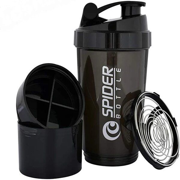 Protein Shaker and Drinking Bottle With Supplement & Pill Holder - Full ...