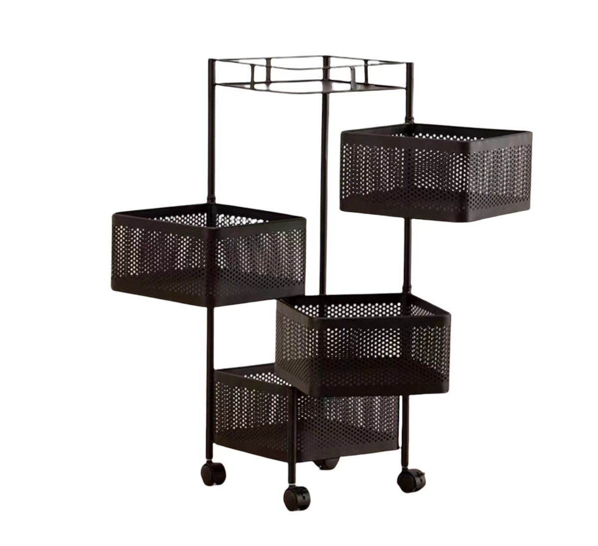 Multi-Functional 4-Tier Square Rotatable Drawer Basket Home Storage ...