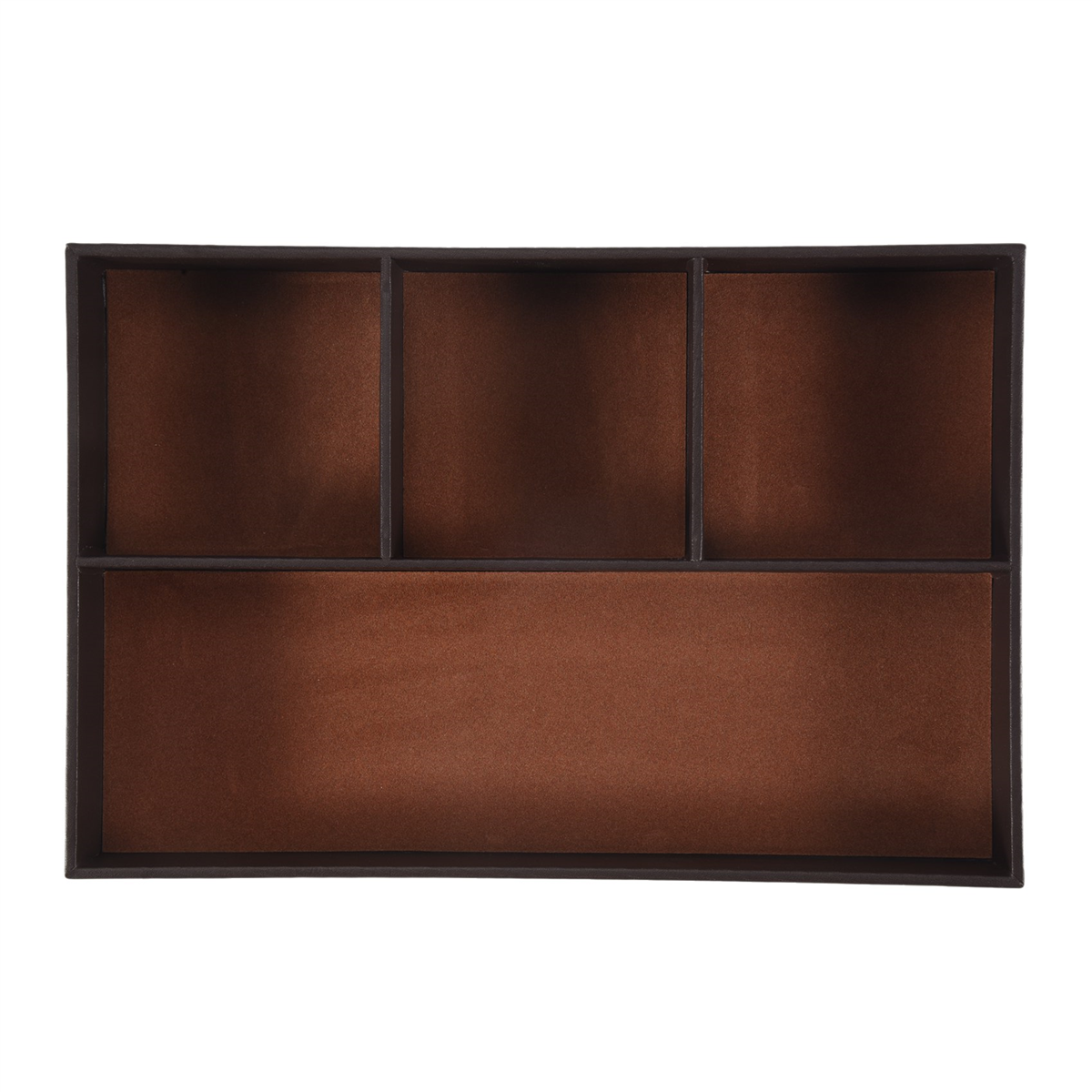 4 Slots Desk Drawer Organizer, Pu Leather Drawer Storage (Brown) | Shop ...