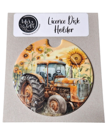 Licence Disk Holder - Sunflowers & Tractor | Shop Today. Get it ...