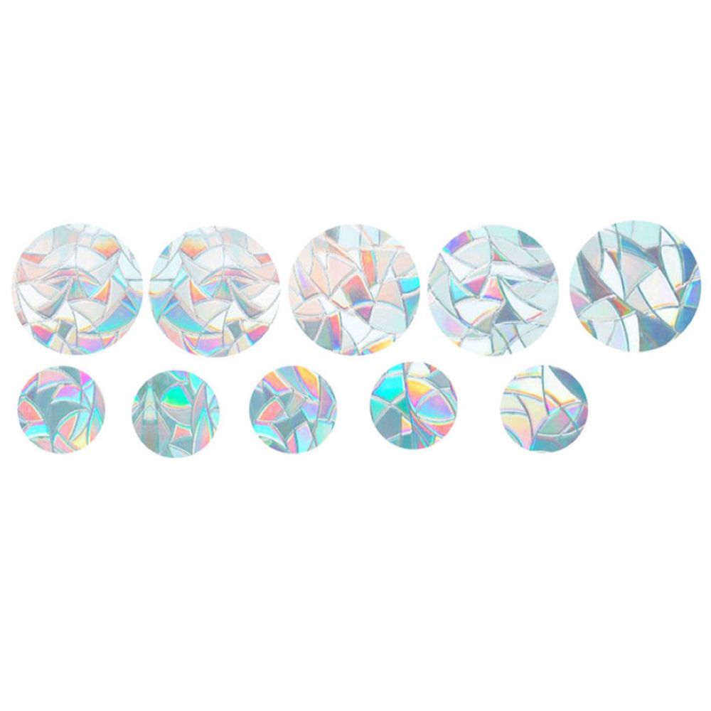 Window Decor Self Adhesive Reflective Stained Glass Circle Stickers ...