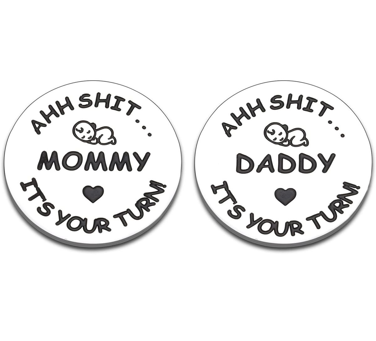 New Baby Shower Gift for Dad Mom Parent Decision Coin Token Funny ...