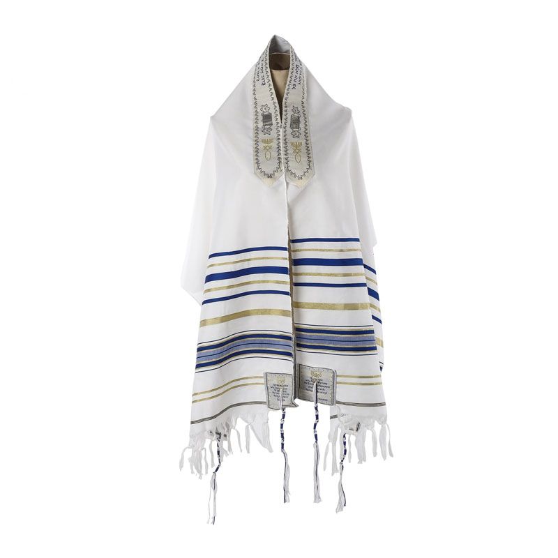 70×43 inches Religious Prayer Shawl Jewish Prayer Shawl Center Square ...