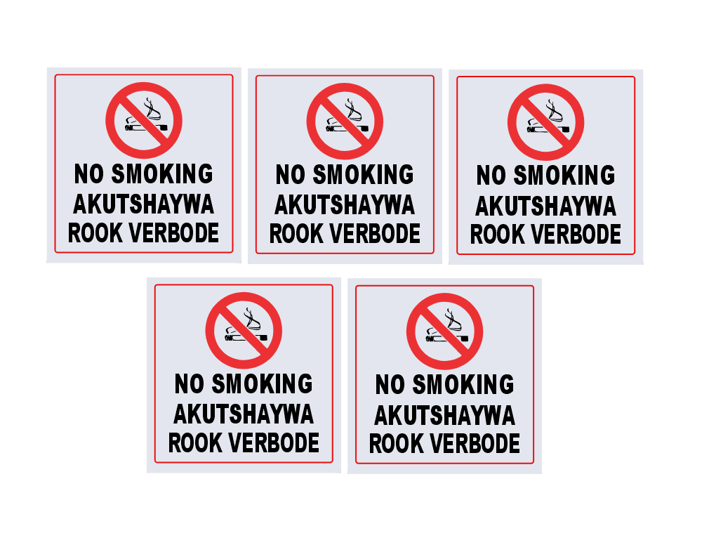 No Smoking ABS Safety Sign Board - Pack Of 5 ABS Sign Boards | Shop ...