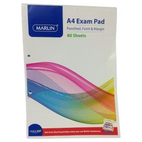 Source Direct - A4 Exam Pad 80 Sheets Punched Faint & Margin - Pack of ...