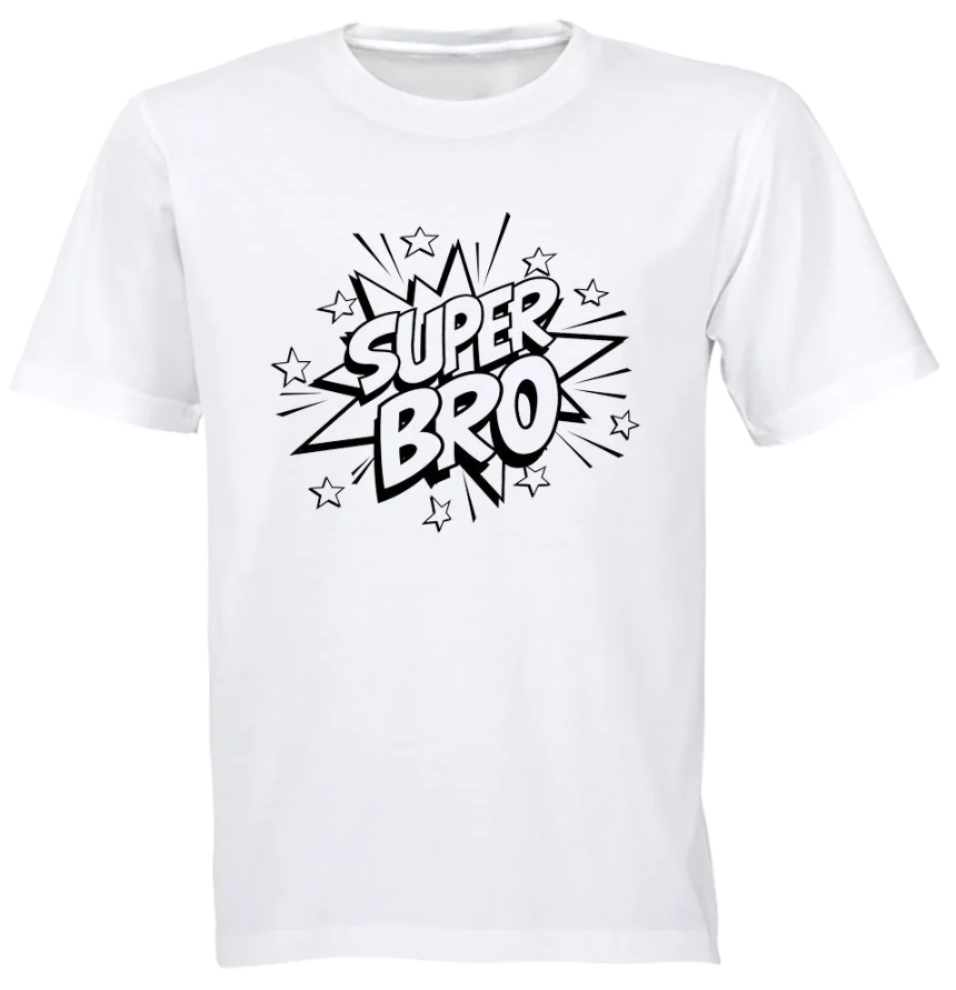Super Bro Birthday Christmas Brother Boy Gift Kids TShirt- WHITE | Shop ...