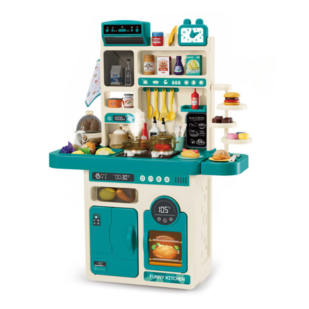 Pretend Play Blue Kitchen Set with Light, Sound Effects - 93 ...