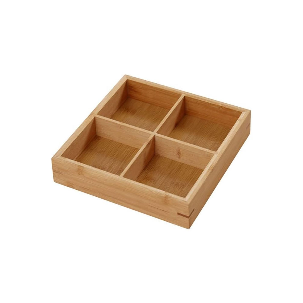 4 Square Compartment Multi-Functional Bamboo Tray 22.5cm - JC-136 ...