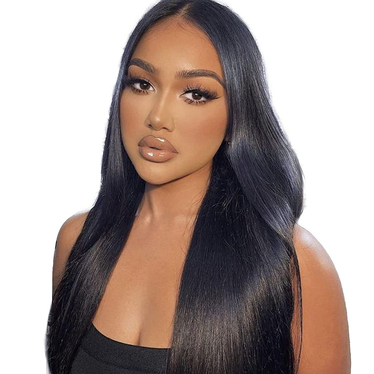 20 Inch Black Straight HD Transparent Lace Front Wigs Human Hair | Shop ...