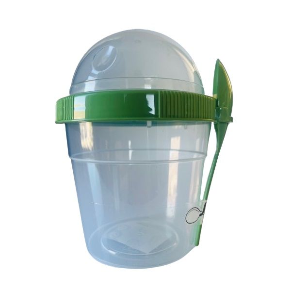 BPA Free Breakfast On the Go Cup & Spoon Set - 500ml (13cm x 11cm ...