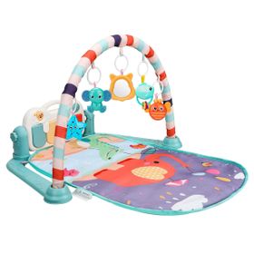 Baby Gym Activity Piano Play Mat Tummy Time Mirror Music Kick Mat Blue ...