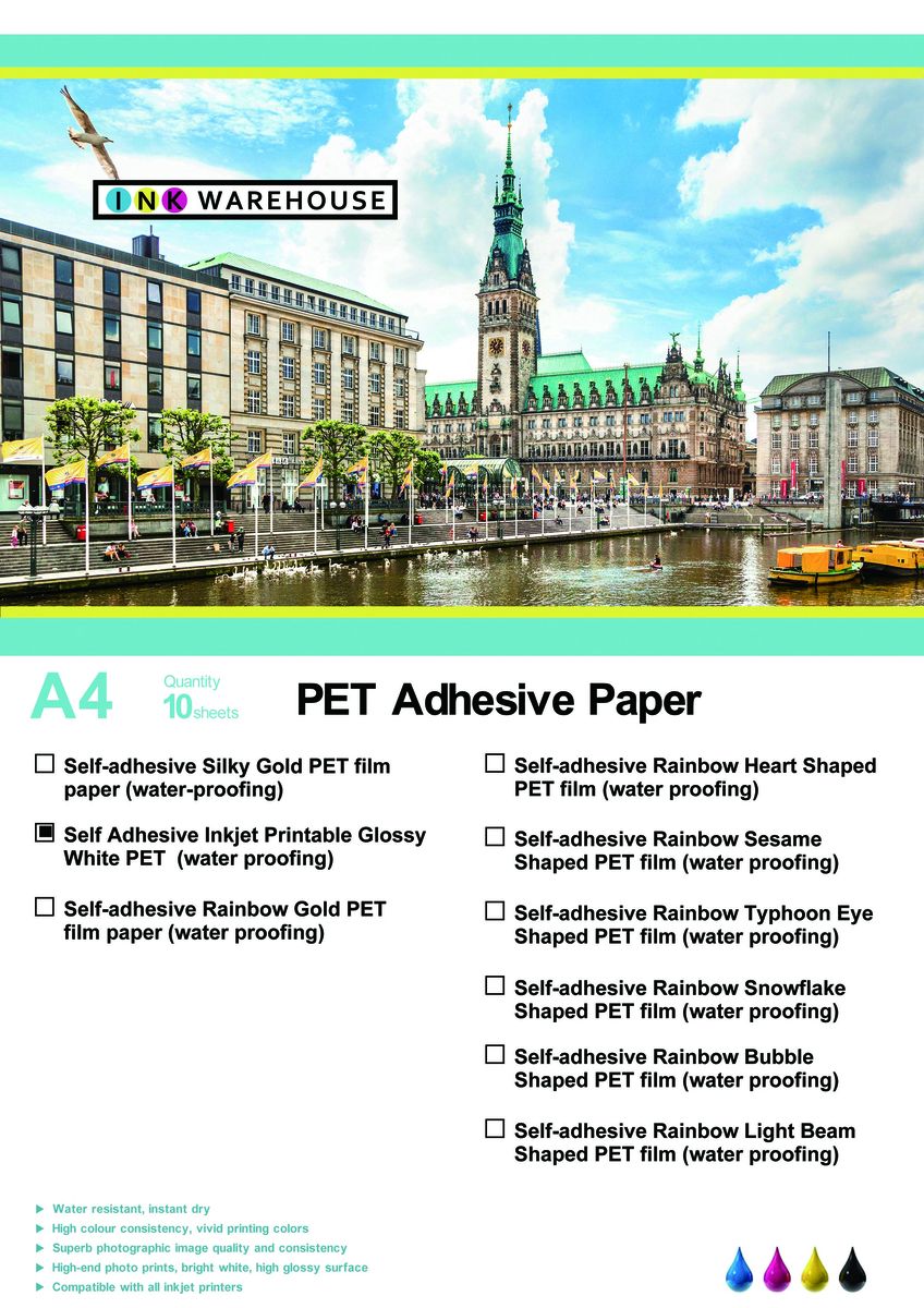 Printable Vinyl Sticker Paper A4 Adhesive - Glossy White (10 Sheets ...