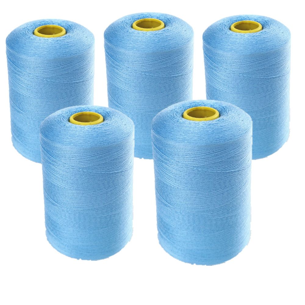 5 x Cotton Thread Sewing Thread Reel String Sewing Machine 3000m - Sky ...