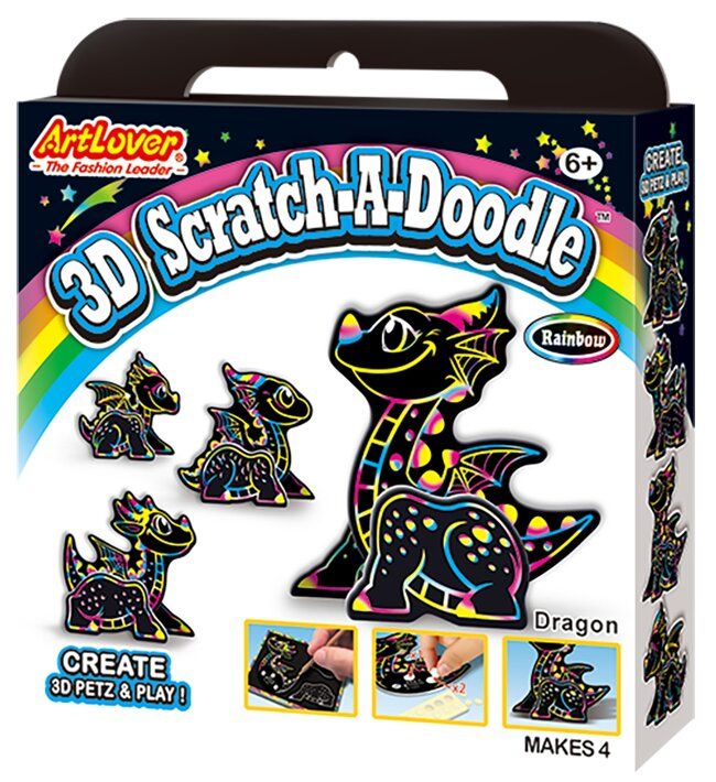 Art Lover 3D Scratch A Doodle Dragon 4 Designs In 1 Mini Box | Shop ...