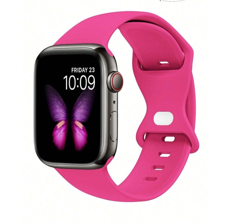 Soft Silicone Waterproof Sport Watch Band For Apple - Pink | Shop Today ...