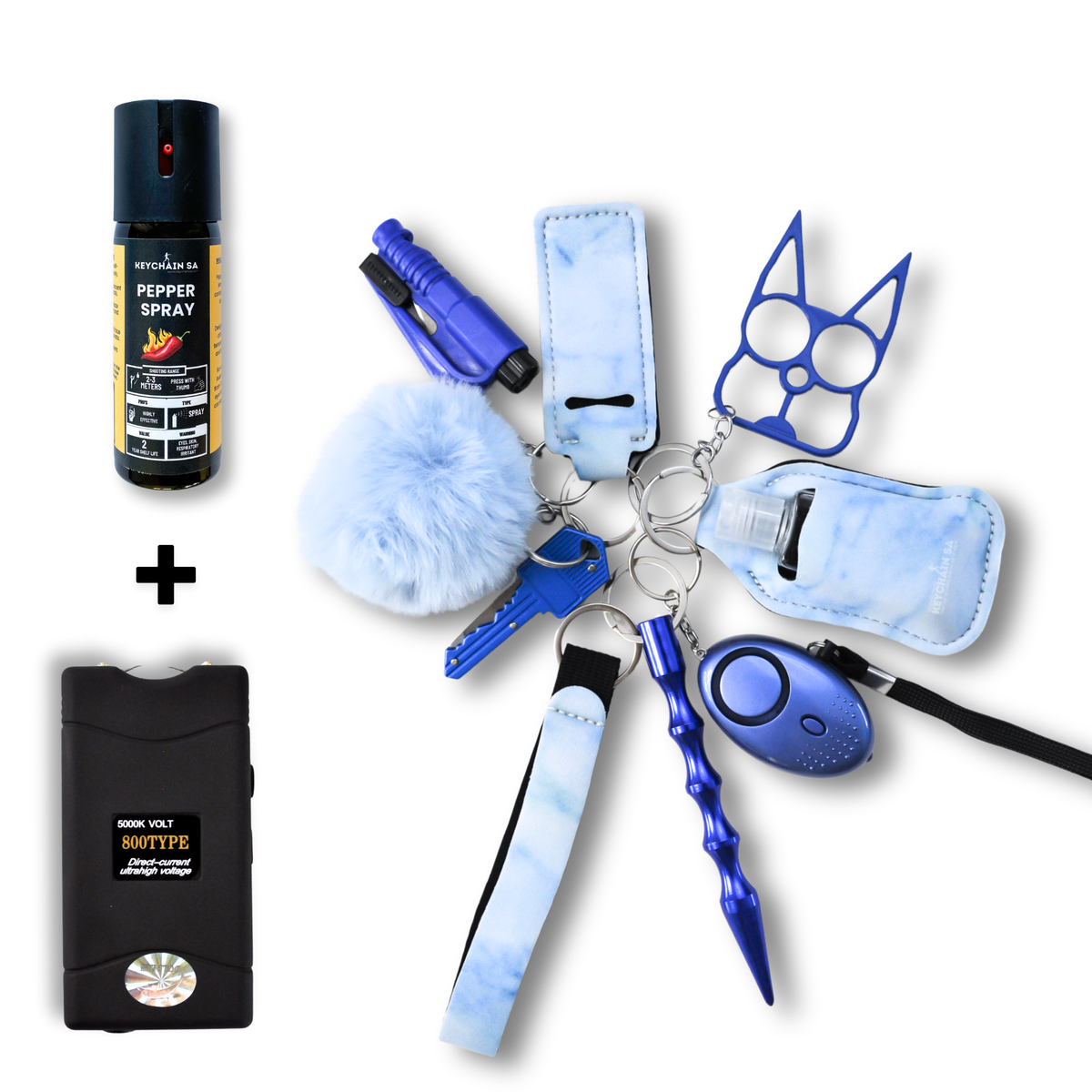 Ladies Self Defence Keychain Bundle 12pc Full Set with Taser & Pepper ...