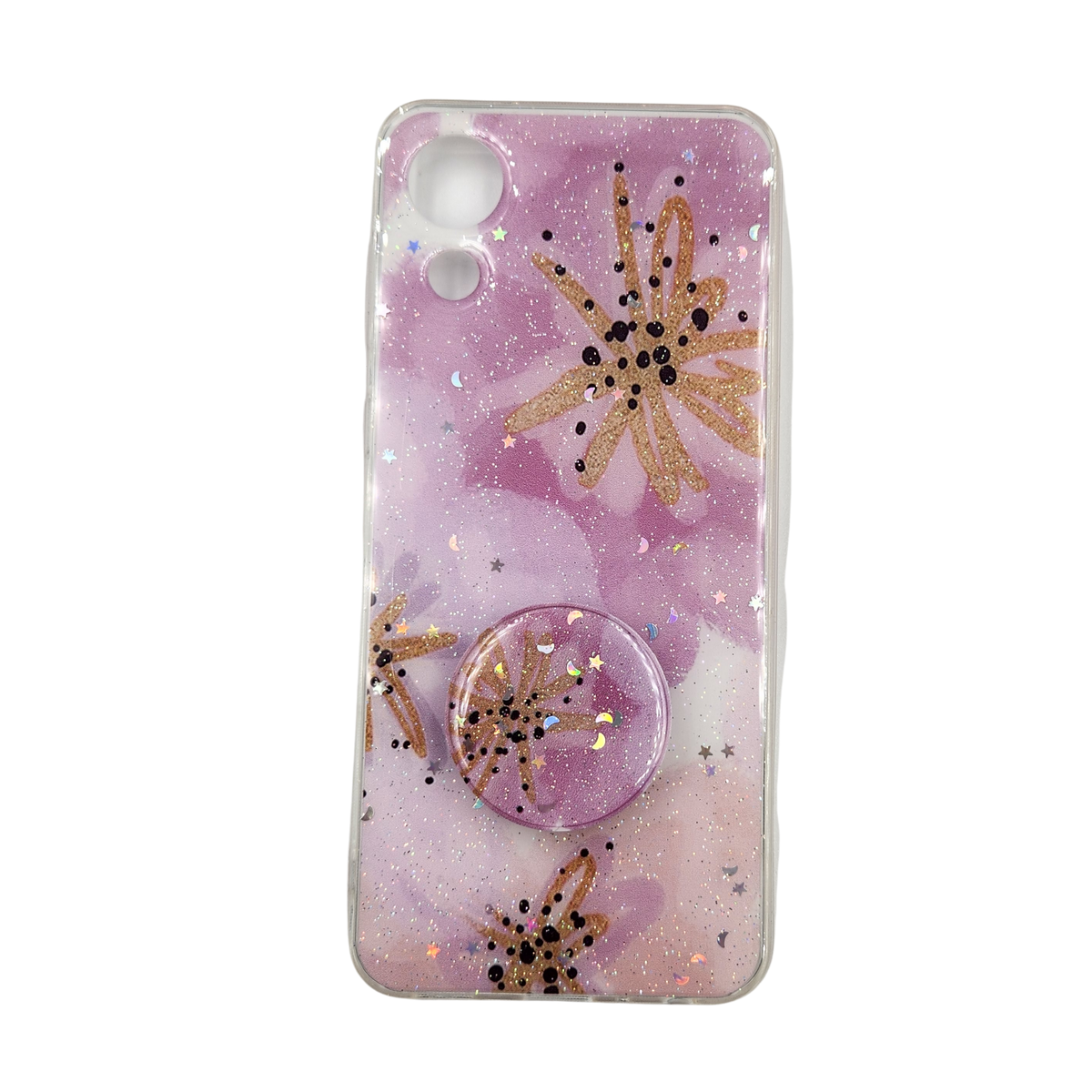 Back Cover With Attachable Finger Holder For Samsung A03 Core Pink