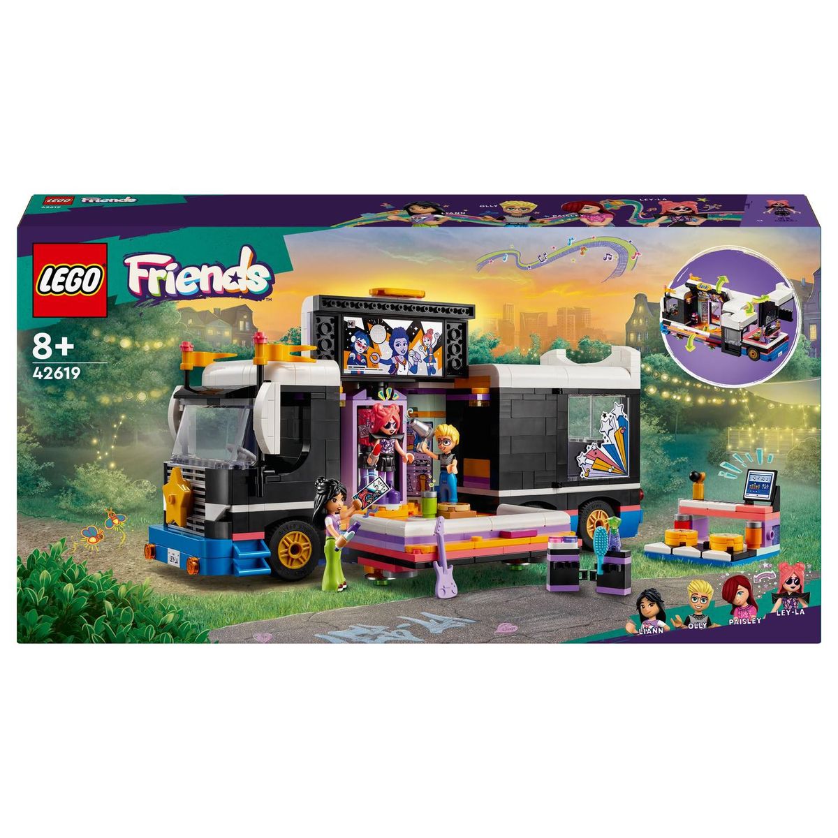 LEGO® Friends Pop Star Music Tour Bus 42619 Building Toy Cars - 845 ...