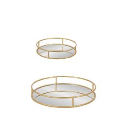 Golden Decorated Glass Serving Tray - 2 Piece | Shop Today. Get it ...