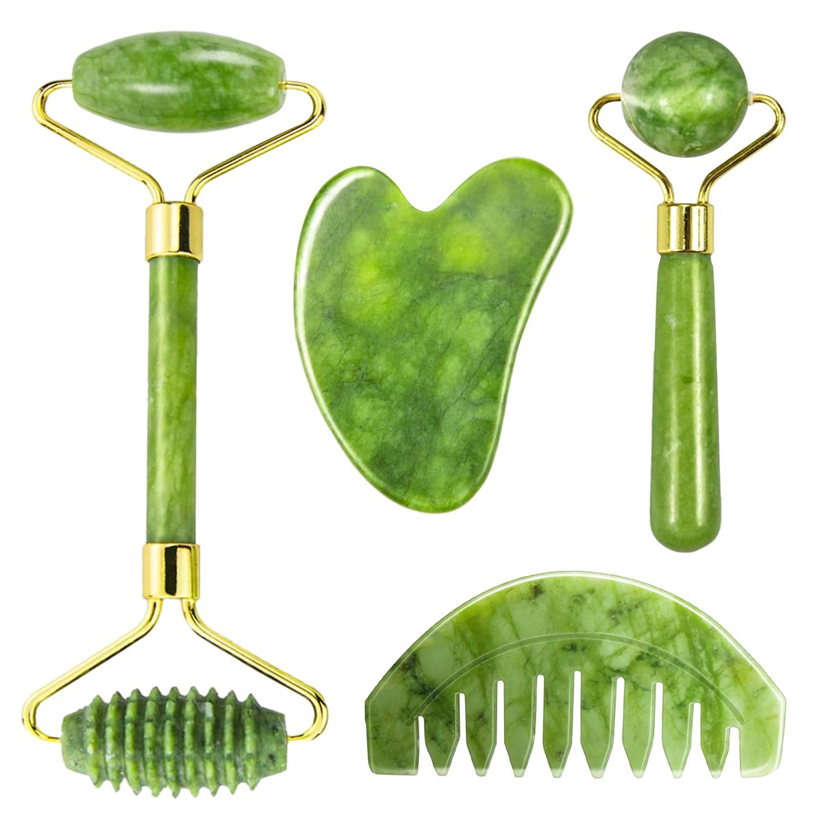 Gua Sha Facial Tool, 4 in 1 Kit Scraping Massage Tool for SPA - Green ...