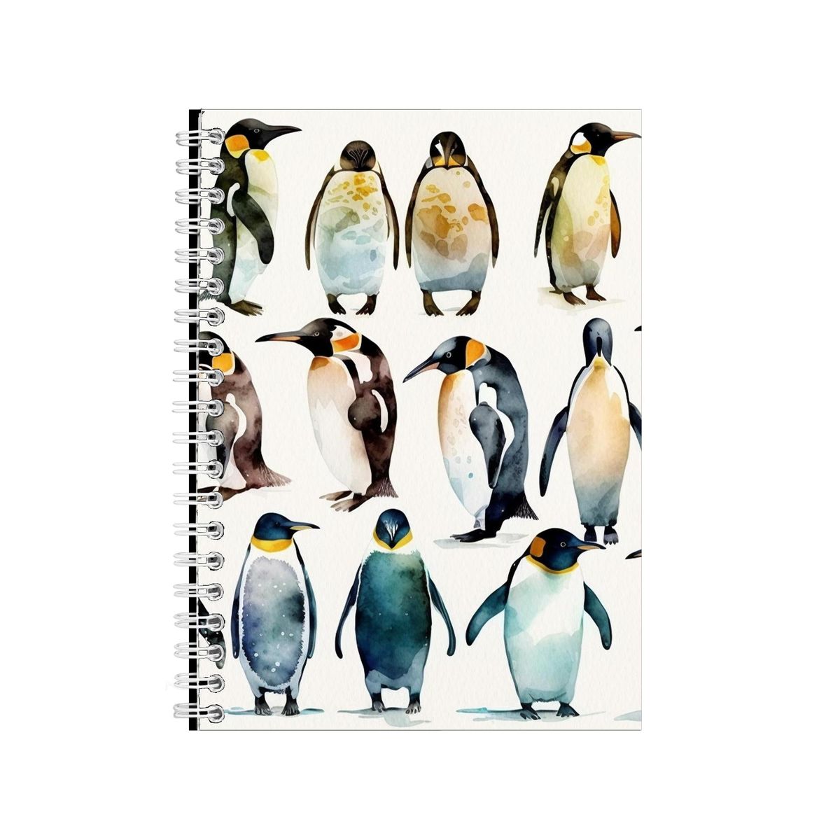 A5 Spiral Notepad Present Penguins Watercolor | Shop Today. Get it ...